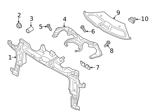 2017-2023 Porsche Panamera Radiator Support 971-805-931-C | Gaudin ...