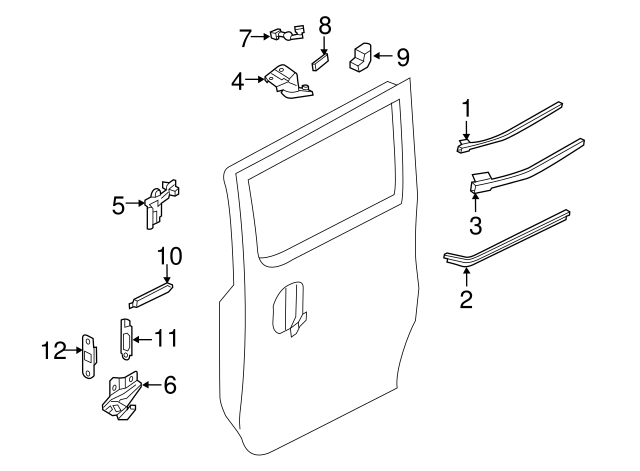19316897 - Passenger Side Rear Door Center Roller Bracket 2015-2018 ...