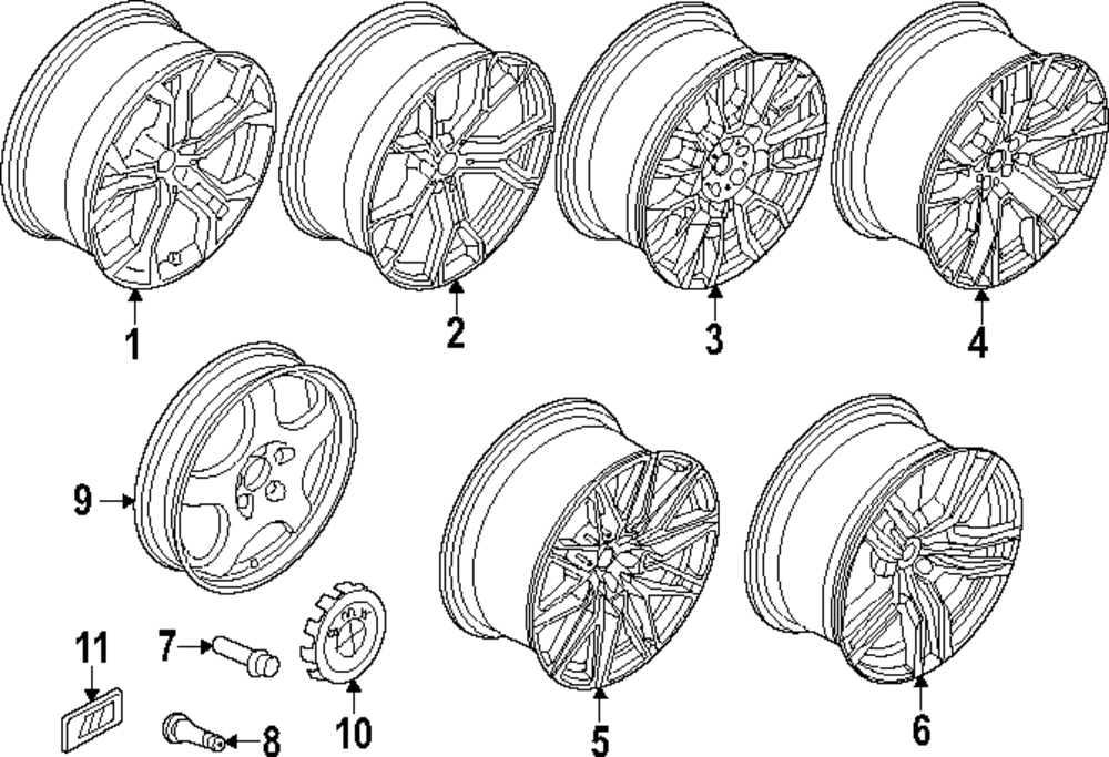 Genuine BMW 36-11-9-503-307 | 21" Style 818M Star Spoke Jet Black Light ...