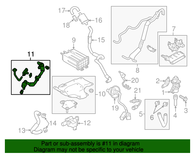 CG3642580A - 2012-2015 Mazda 5 Evaporative Emissions System Lines Hose ...