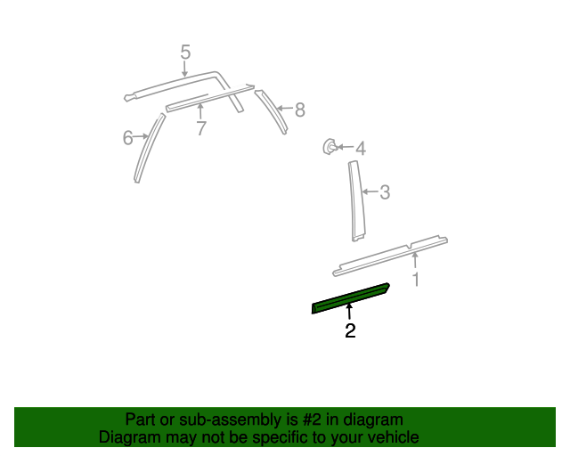 75742-48030-G0 - Door Molding 2004-2008 Lexus | AutoNationParts.com