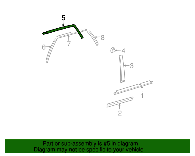 75923-0E010 - Black Out Tape 2004-2009 Lexus | AutoNationParts.com