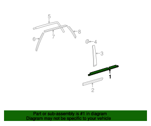 2004-2009 Lexus Door Window Belt Weatherstrip 75740-0E010 ...