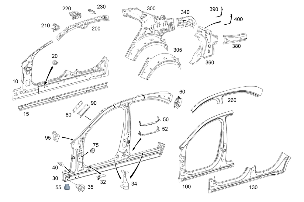 213-630-51-01 - Long Member Reinforcement 1995-2023 Mercedes-Benz ...