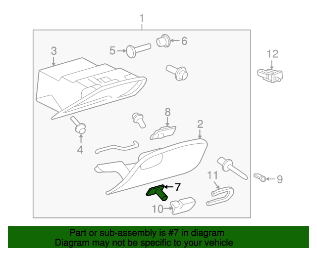 1995-2005 GM Glove Box Assembly Striker 22613647 | GMPartsDirect.com