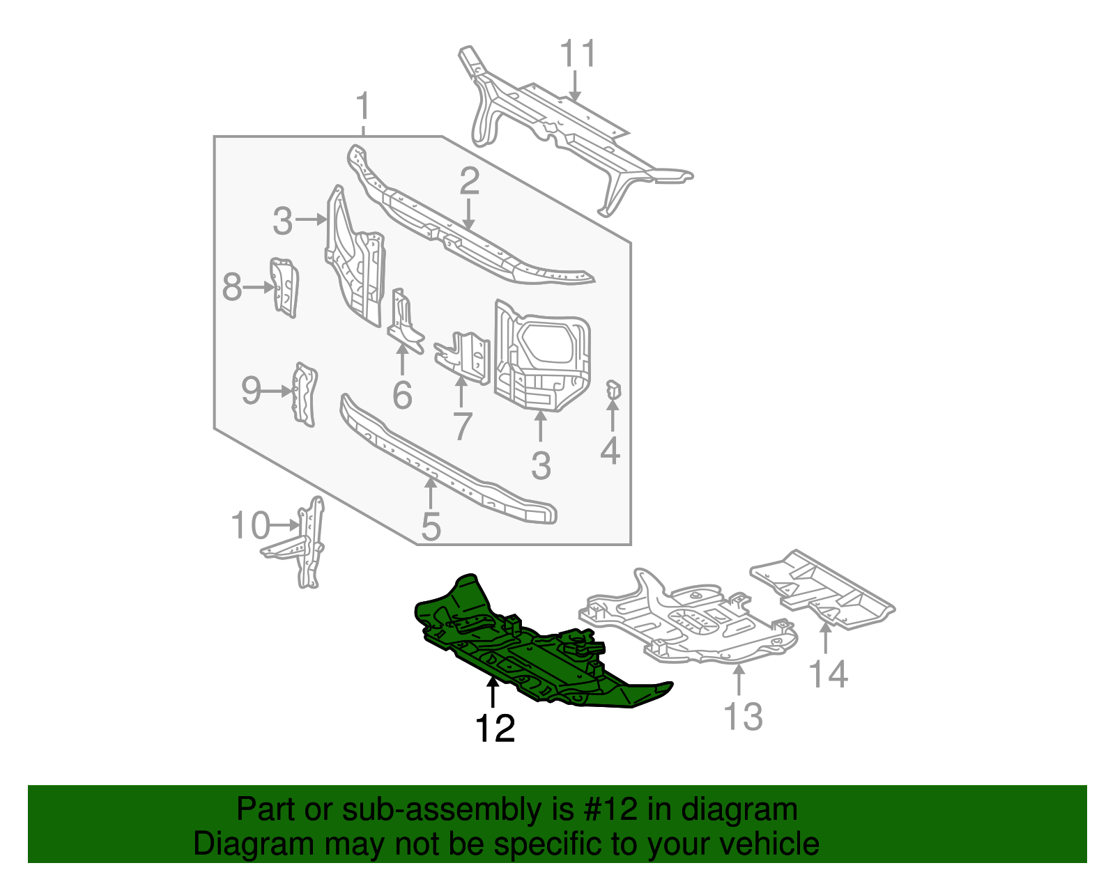 2003-2009 Toyota Radiator Support Splash Shield 51405-35101 | Toyota ...