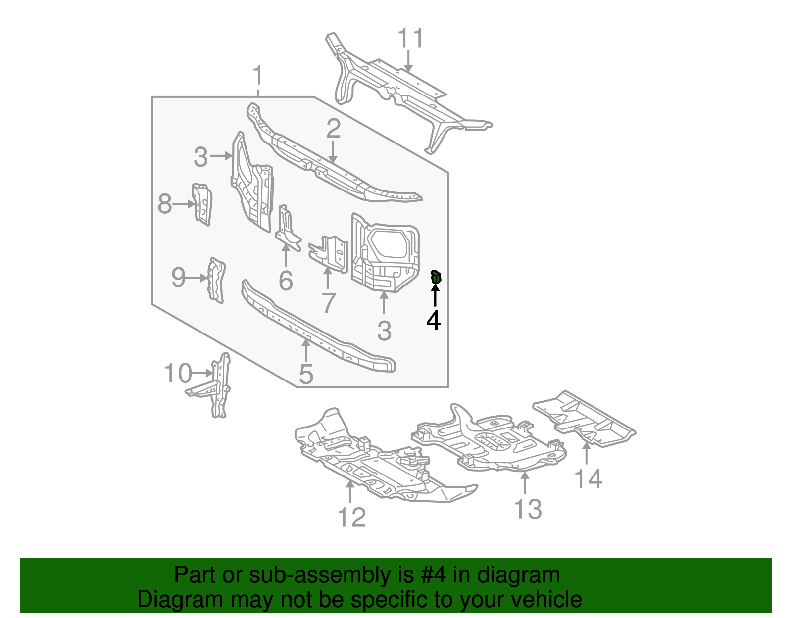 53257-35050 - Side Panel Bracket - 2003-2009 Toyota 4Runner ...
