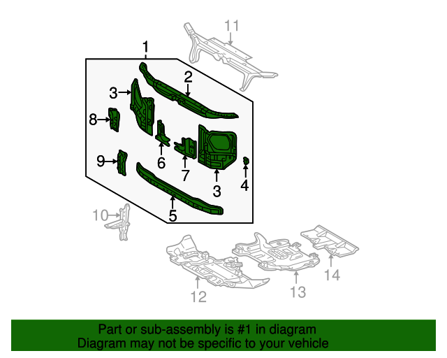 53201-35212 - Radiator Support Panel 2006-2009 Toyota 4Runner ...