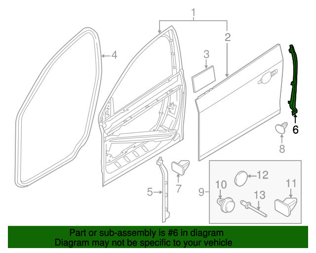 2011-2018 Volvo Door Outer Panel Seal 31424261 | TascaParts.com