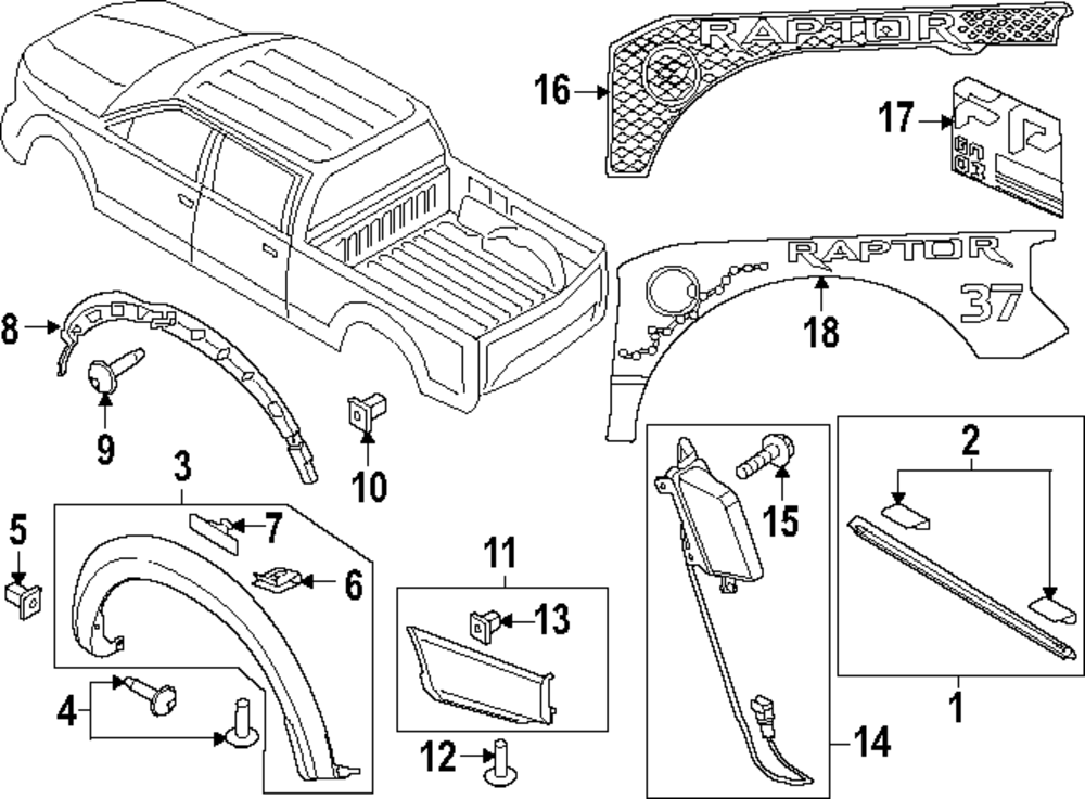 2021-2025 Ford F-150 Truck Bed Decal ML3Z-9920000-BC | QuirkParts