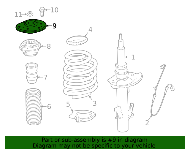 Genuine OEM Strut Mount Part# LR115224 Fits 2019-2021 Land Rover: Up To ...