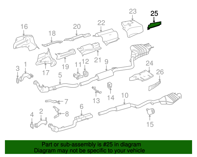 216-682-02-71 - Exhaust Heat Shield 2007-2014 Mercedes-Benz ...