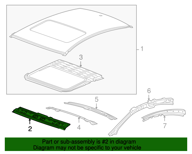 2011-2016 Chevrolet Front Roof Header Panel 94576198 | GMPartsDirect.com
