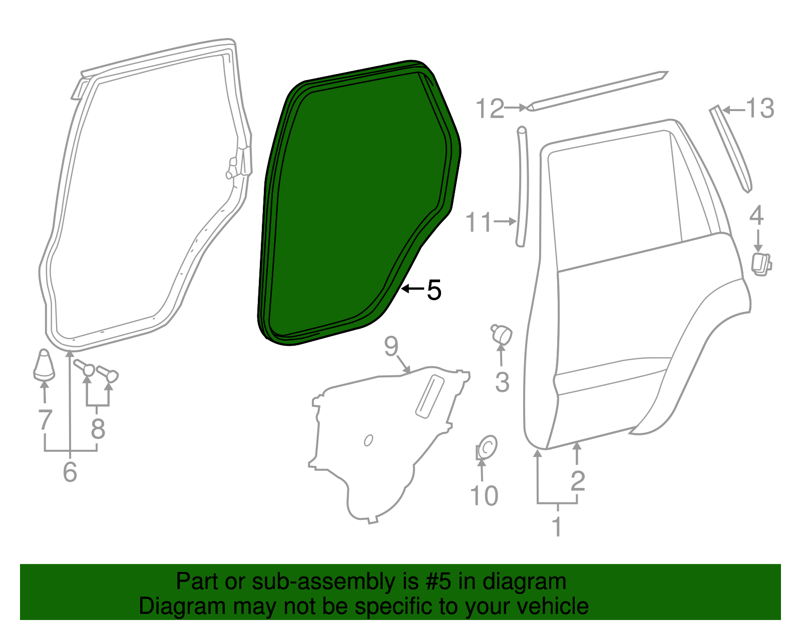 OEM 2008-2021 Toyota Land Cruiser Weather-Strip On Body 62331-60081 ...