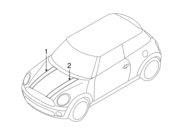 2013 Mini Cooper Decorative strips, right 51-14-7-358-190 ...