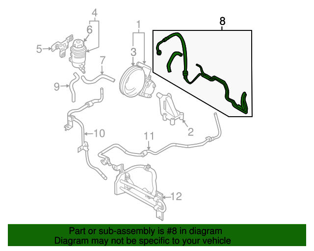 57510-0Z100 - Power Steering Pressure Hose 2008-2010 Kia Sportage | Kia ...