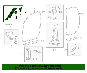 2014-2021 Toyota Tundra Windshield Pillar Trim 62220-0C060-E0 | Toyota ...