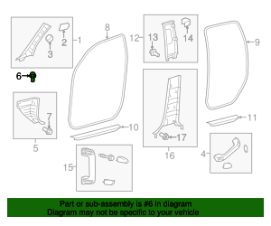 2000-2020 Toyota Cowl Trim Clip 90467-06155 | OEPartsQuick