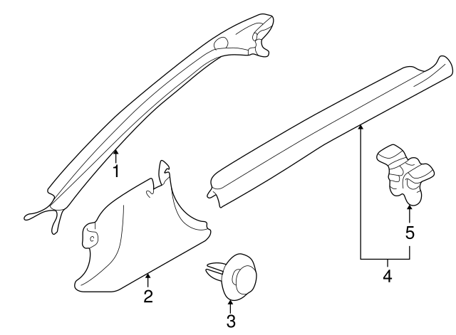 NC10-68-160A-02 - Windshield Pillar Trim - 1999-2002 Mazda Miata ...