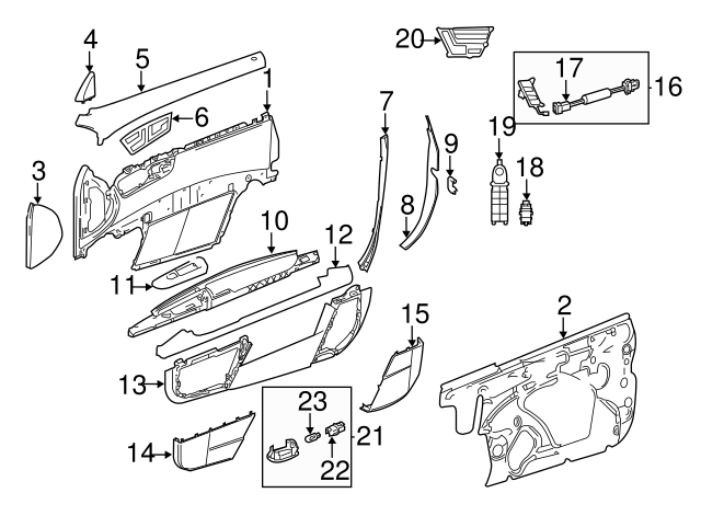 216-720-08-48 - Handle, Inside 2007-2014 Mercedes-Benz | Mercedes-Benz ...