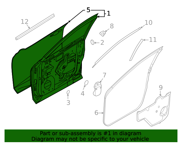 2021 Nissan Rogue Door Shell 80101-6RR0A | TascaParts.com