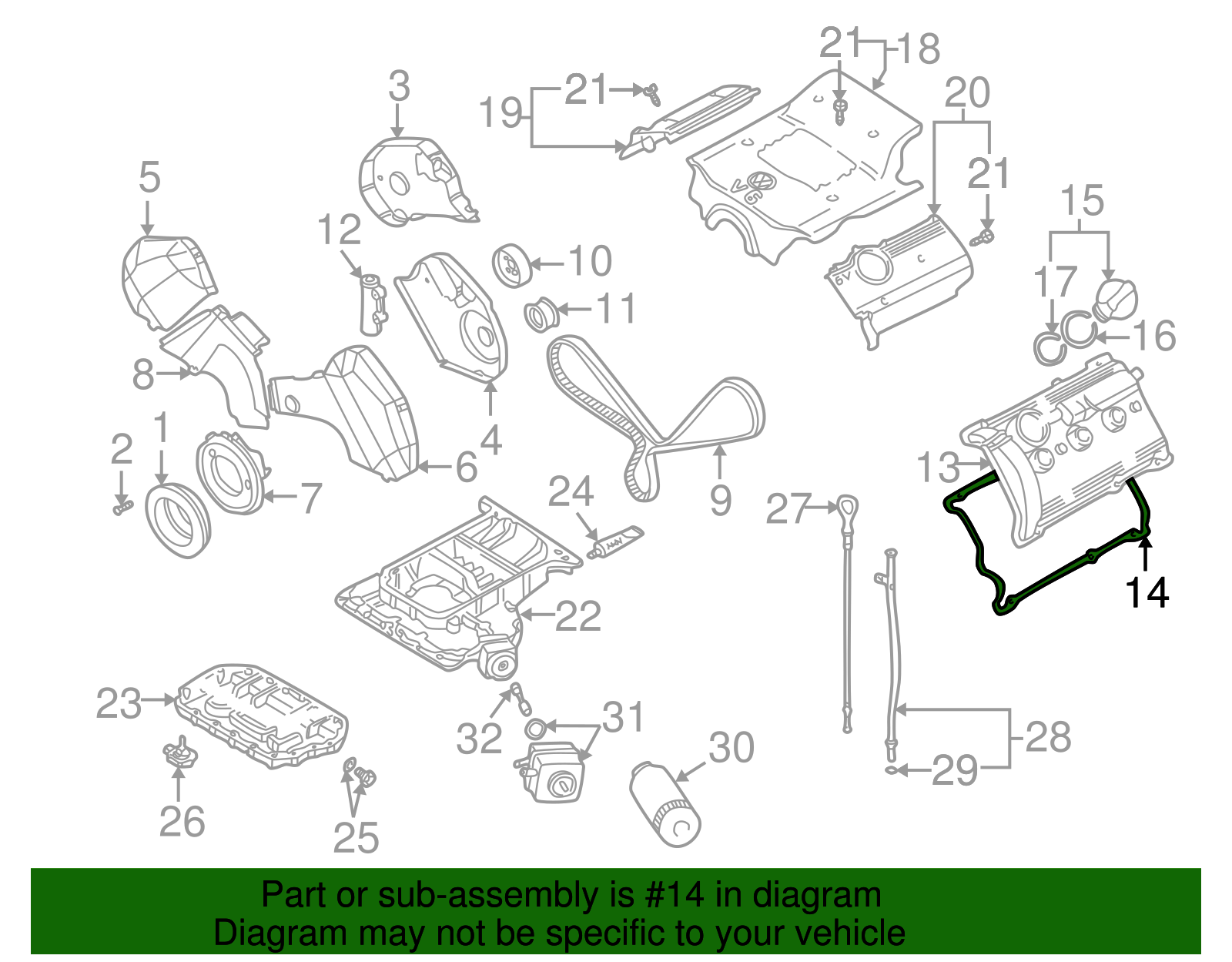 078-198-025 - OEM NEW 1998-05 VW Volkswagen Passat Wagon Cylinder Valve ...