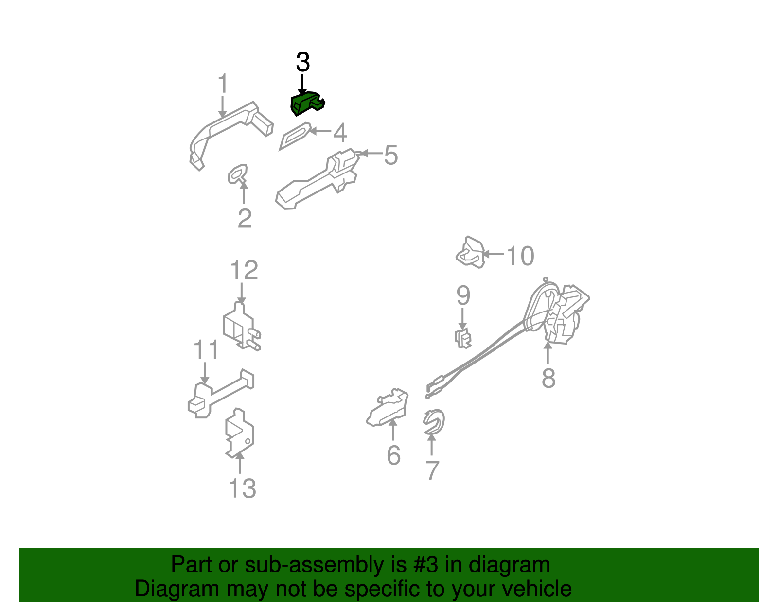 82646-EL15B - Handle Bezel - 2007-2012 Nissan Versa | Nissan OEM Parts ...