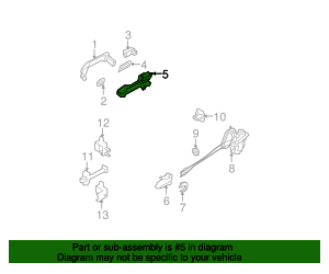 2007-2012 Nissan Versa Handle Base 82611-ZW40A | TascaParts.com