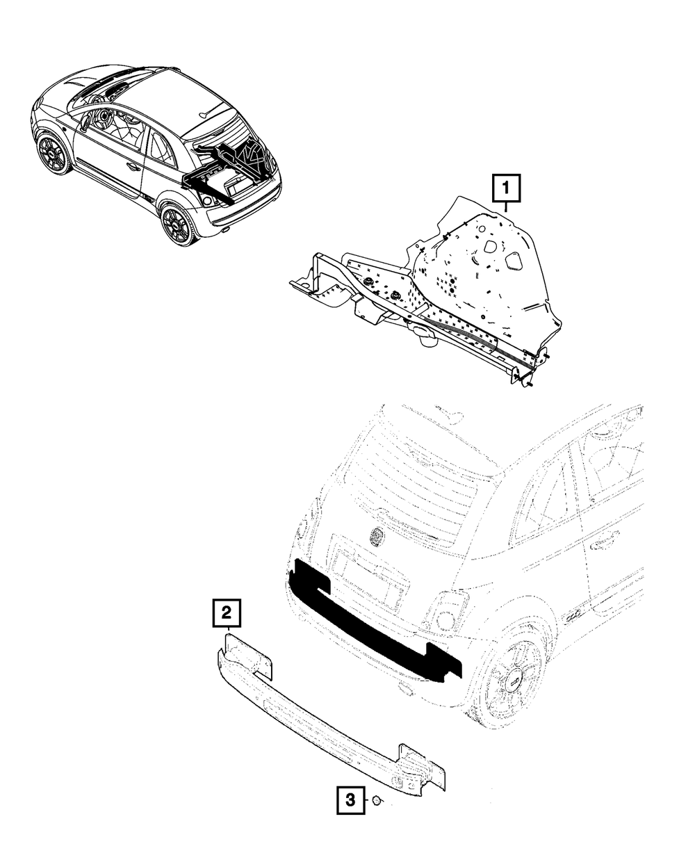 2024 Fiat 500E Rear Bumper Beam 68656659AA | QuirkParts