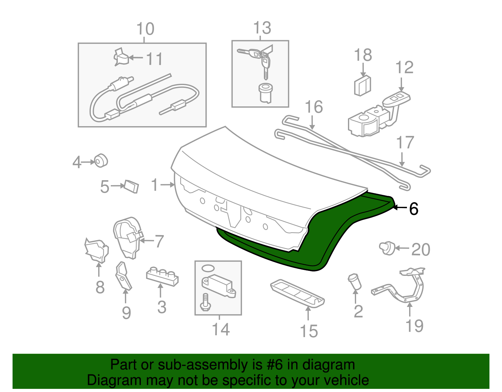 74865-TA1-J01 - 2008-2012 Honda Accord - Weatherstrip Trunk Lid ...