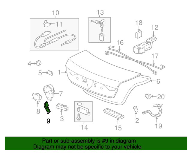 74862-TA0-003 - Striker Trunk - 2008-2015 Honda | Honda Factory Parts