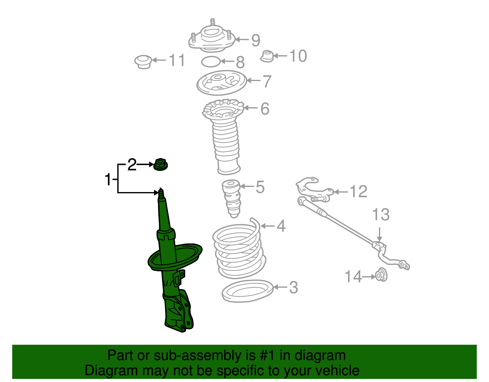 Genuine Toyota Strut,Absorber Set Shock part# 48510-A9340 for 2003-2008 ...