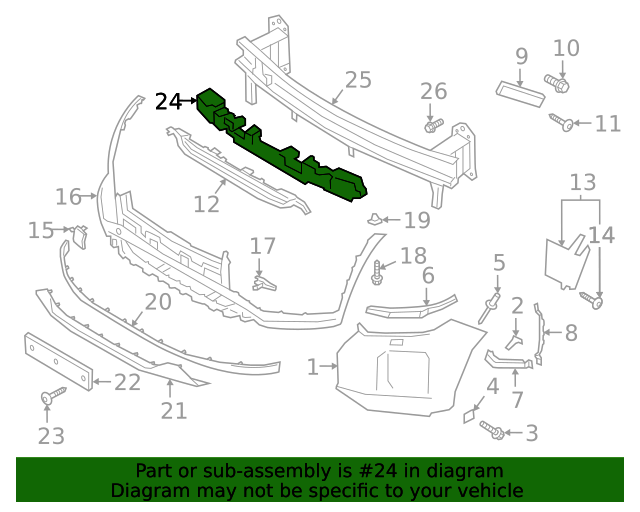 2020-2022 Hyundai Palisade Bumper Impact Absorber 86521-S8000 ...