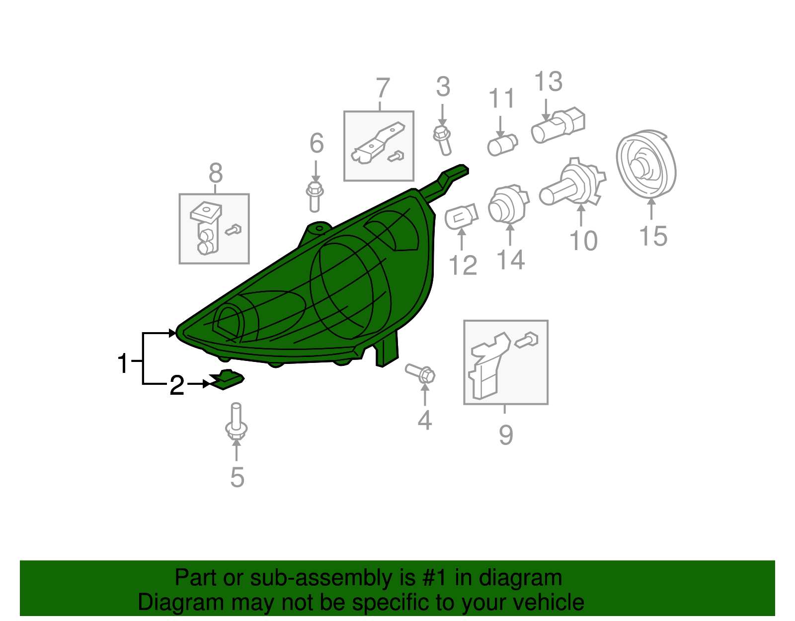 33101-SLN-A01ZG - 2007-2008 Honda Fit - Headlight Unit R *R81* (Milano ...