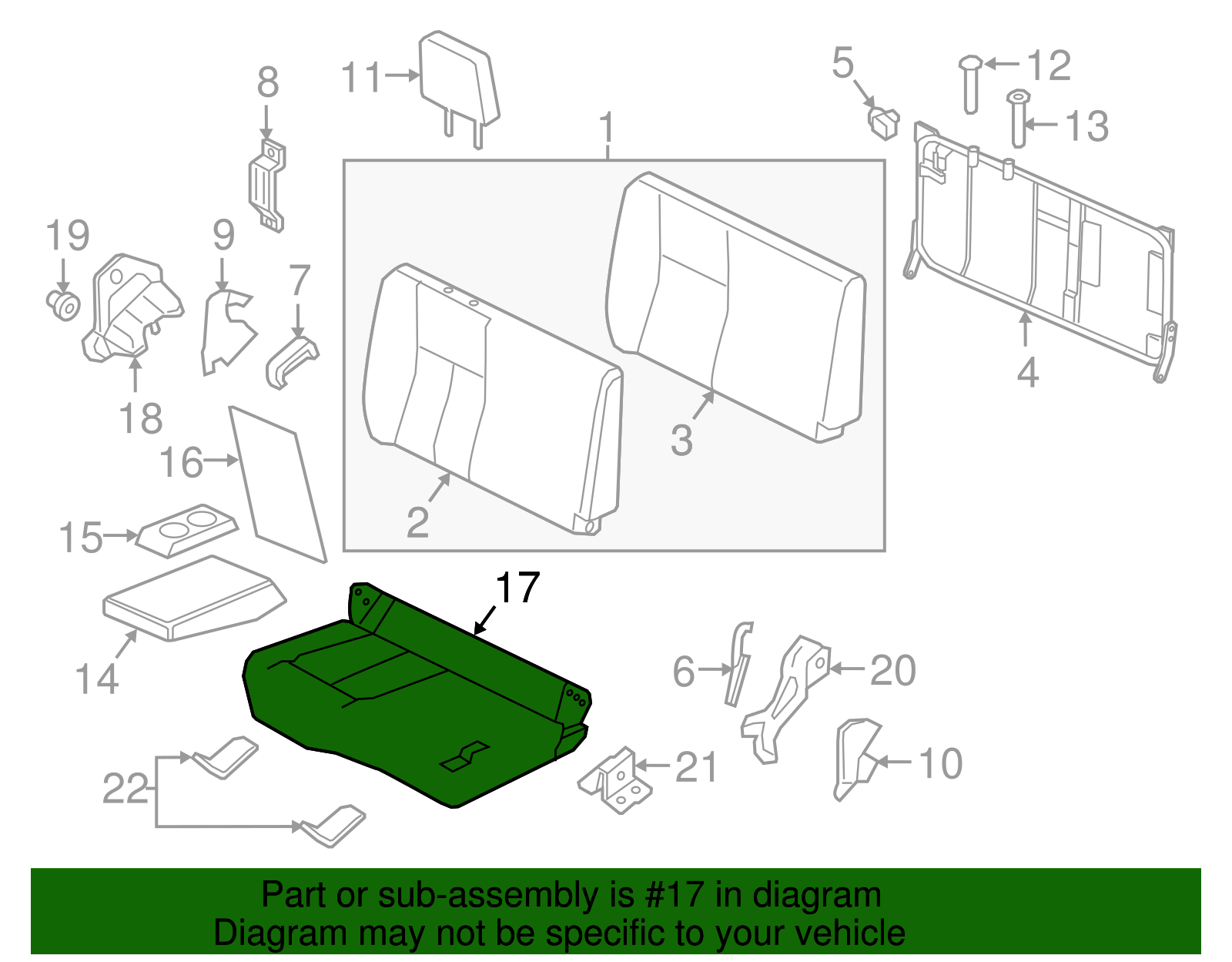 2020-2023 Nissan Cushion Assembly 88300-9FV1D | My Nissan Part