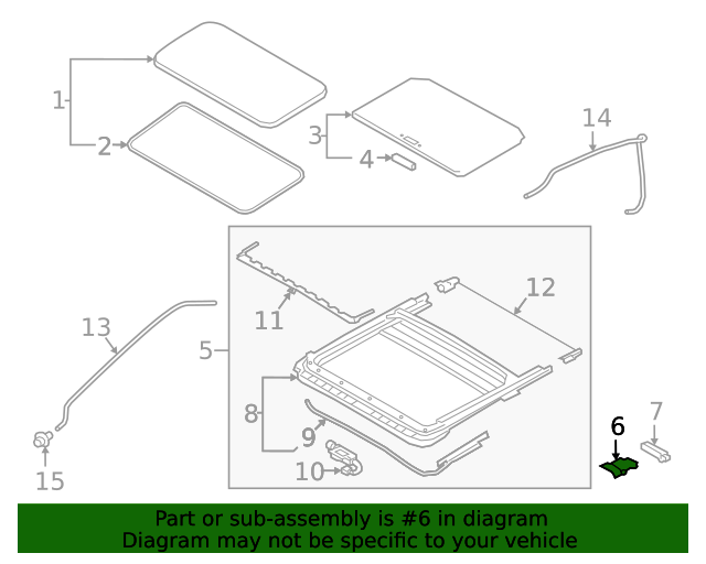 2019-2020 Nissan Altima Sunroof Assembly Mount Bracket 76892-6CA1B ...