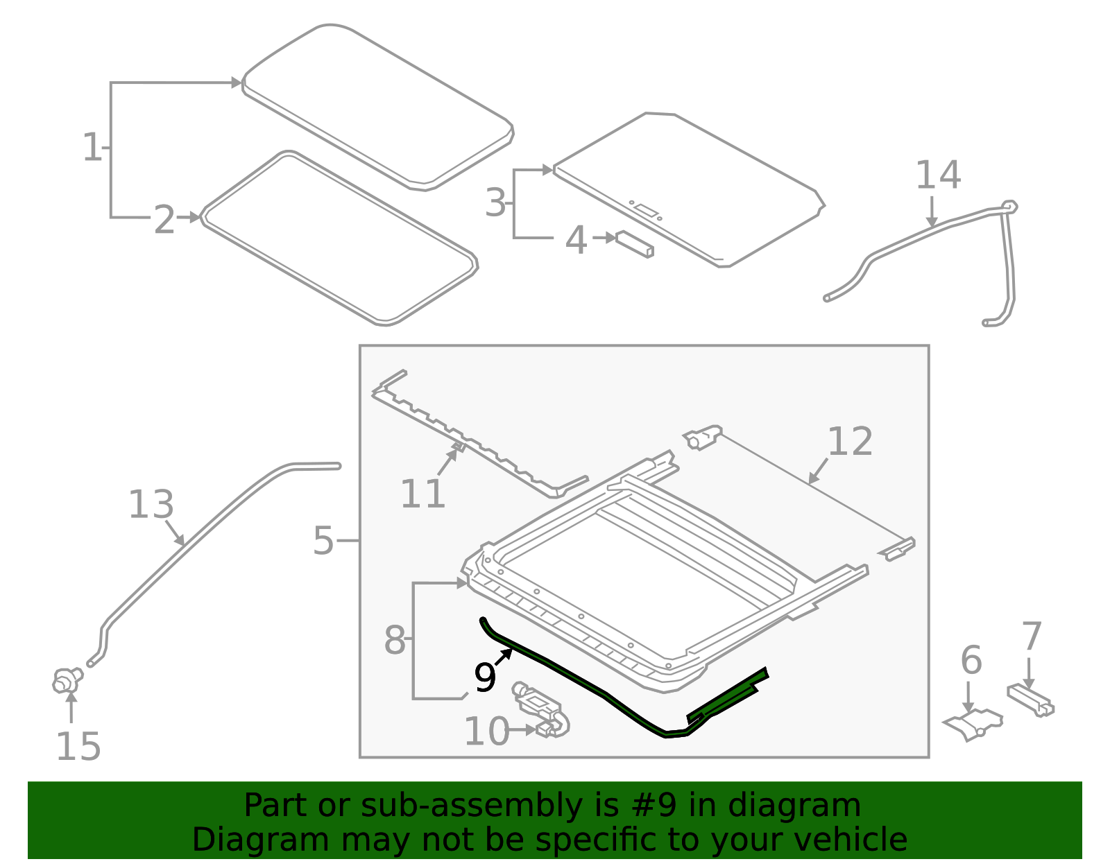 91358-6CA1A - 2019-2025 Nissan Altima - Sunroof Guide Jaw | World OEM ...