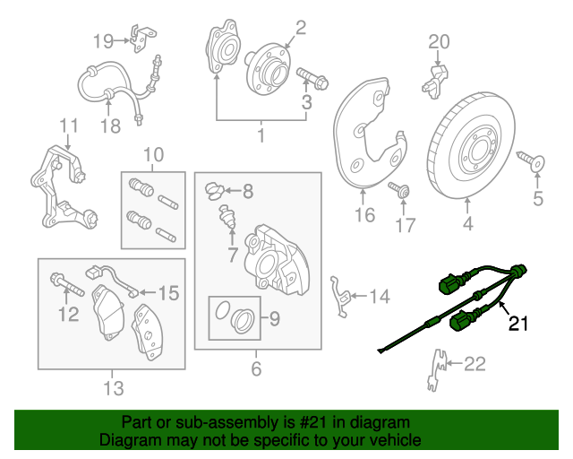 4G0-972-252-C - ABS Sensor Wire - 2012-2018 Audi | European OEM Parts ...