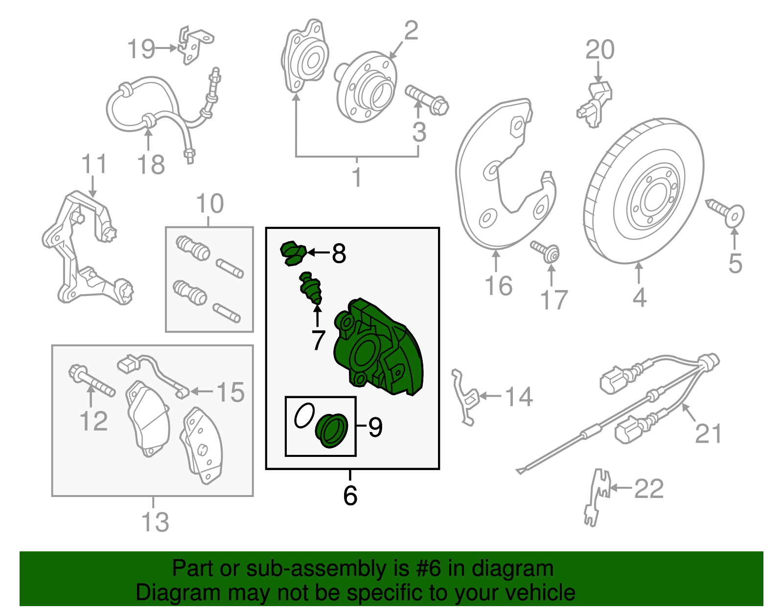 2012-2017 Audi Caliper 4G0-615-123-K | Audi OEM Parts Guy