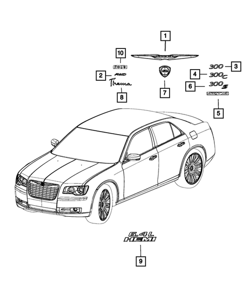 Nameplates for 2014 Chrysler 300 | Mopar Wholesale Parts