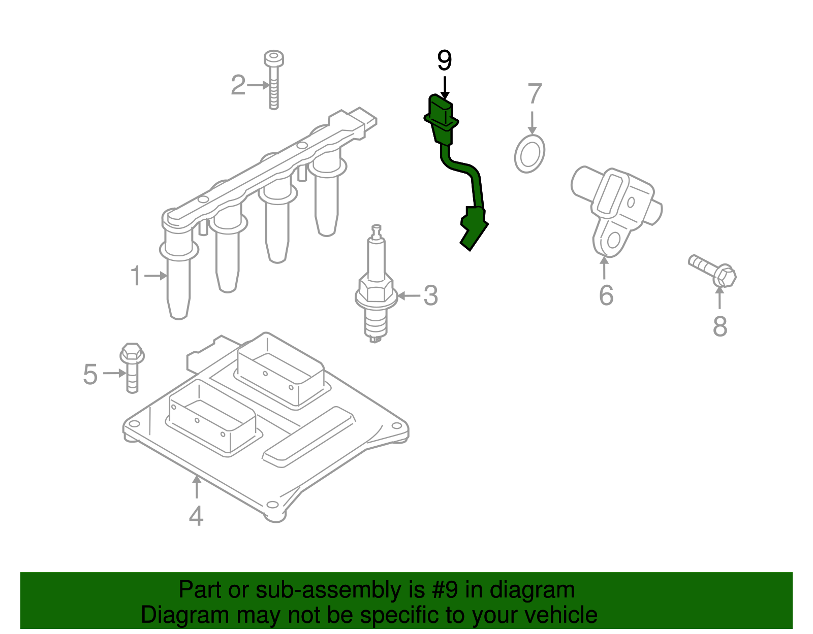 2008-2011 GM Engine Crankshaft Position Sensor 55555806 GM ...