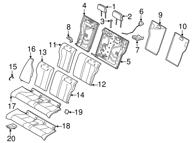 52-20-7-320-247 - Seat Back Bolster Assembly 2014-2021 BMW ...