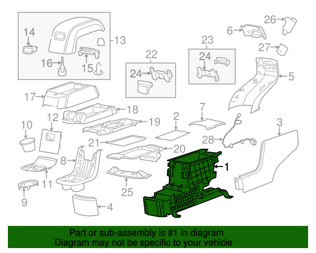 2011-2012 GMC Acadia Console 20958942 | GMPartsDirect.com