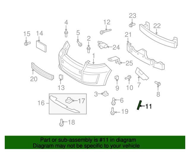 52713-12030 - Molding Front Bumper 2008-2010 Scion xB | Bam Wholesale Parts