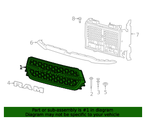 68404851AA - Radiator Grille - 2019 2020 Ram 1500 | Mopar Parts Canada