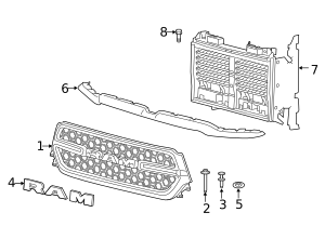 2019-2023 Ram 1500 Grille 68437500ab | TascaParts.com