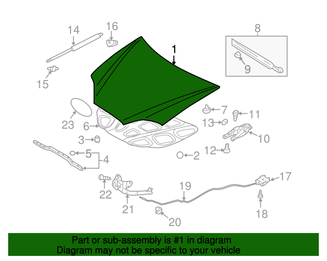 2003-2006 Hyundai Tiburon Hood 66400-2C020 | QuirkParts