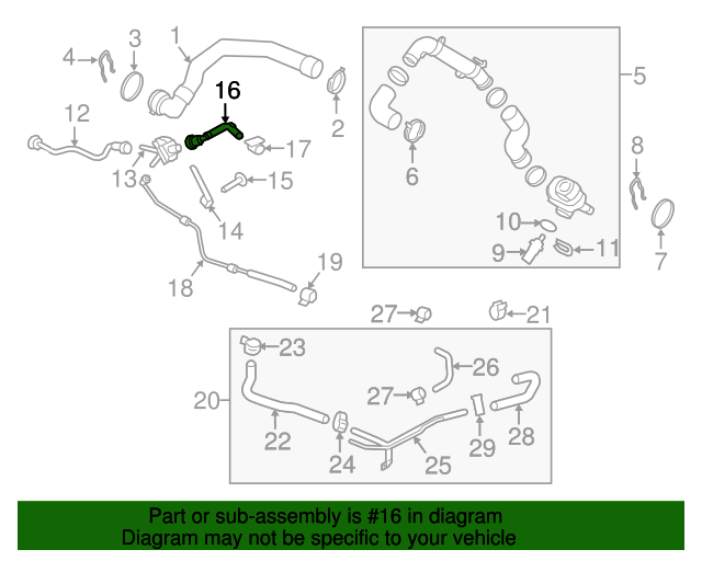 2015-2018 Porsche Macan Reservoir Hose 95B-122-447-D | OEM Parts Online
