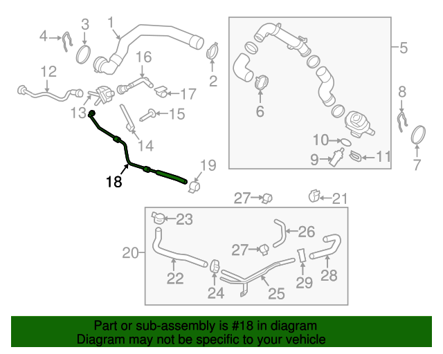 2015-2018 Porsche Macan Vent Tube 95B-121-447-E | Gaudin Porsche Parts