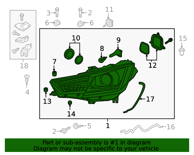 2017-2019 Audi Headlamp Assembly 8W0-941-044-B | Genuine Audi Parts